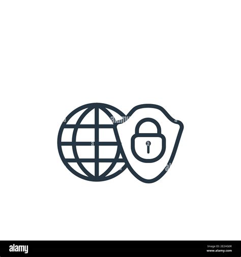 Internet Security Outline Vector Icon Thin Line Black Internet