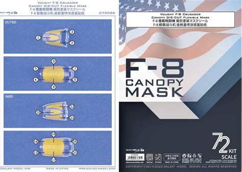 Vought F 8 Crusader Canopy Die Cut Flexible Mask For Academy Kits Galaxy Model C72026