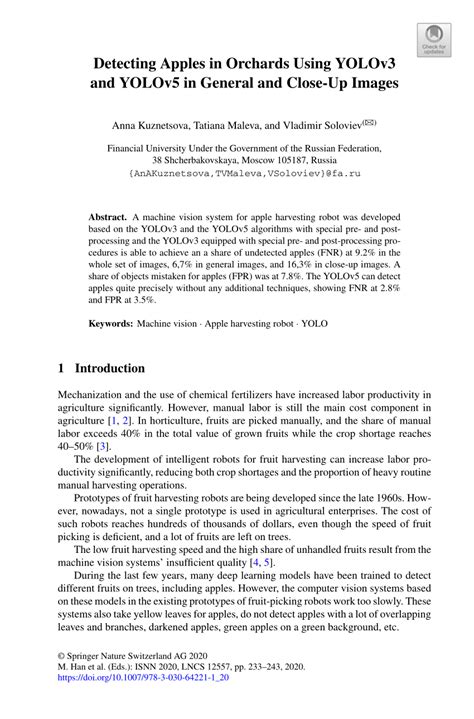 Pdf Detecting Apples In Orchards Using Yolov3 And Yolov5 In General