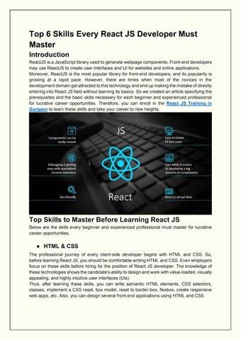 Top Skills Every React JS Developer Must Master By Shams Issuu