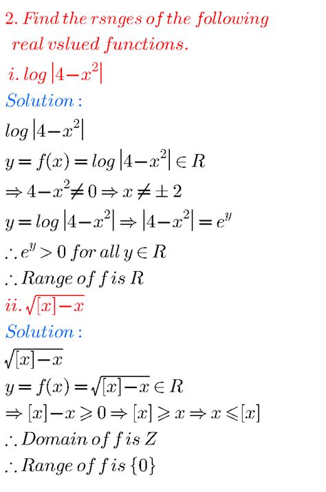 Intermediate Maths Solutions For Functions Exercise 1c Maths Glow