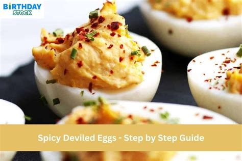 Spicy Deviled Eggs Step By Step Guide Birthday Stock