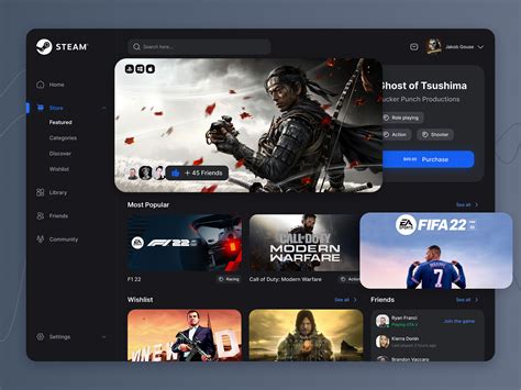 Steam Store Dashboard Redesign By Pouria Tajik For Obtic™ On Dribbble