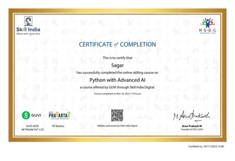 sagar on linkedin skillindiadigital python advancedai