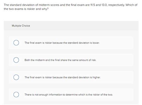 solved the standard deviation of midterm scores and the