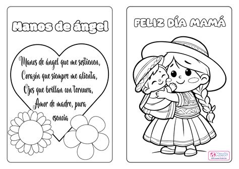 Mundo Inicial Versos De Amor Para Mamá Fichas Poéticas Para Colorear