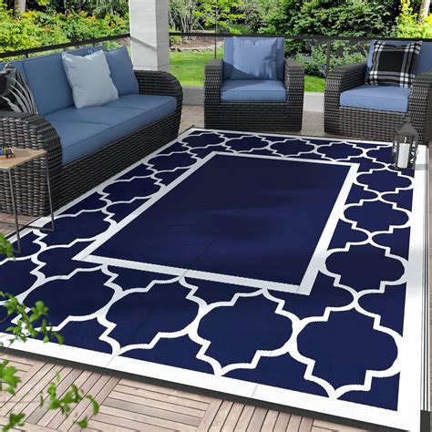 Genimo 6x9 Outdoor Rug For Patio Reversible Plastic