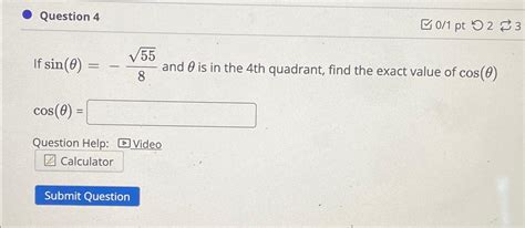 solved question 401 ﻿pt ๖2⇄3if sin θ 5528 ﻿and θ ﻿is in