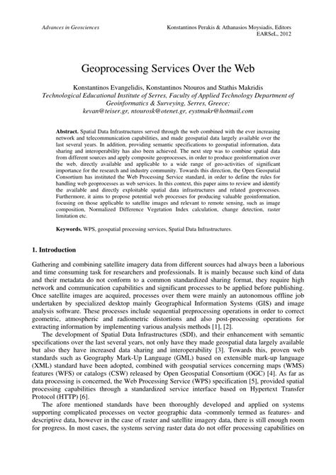 Pdf Geoprocessing Services Over The Web