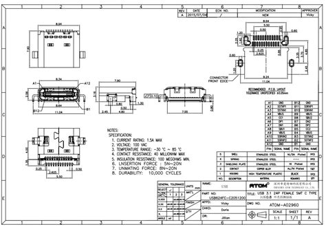 Bộ Kết Nối Ổ Cắm Usb Type C Cho Màn Hình Lcd Bảng Cảm Ứng Buy Usb C Type Connector Usb Type C
