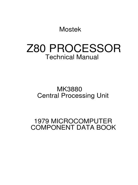 Z80 Processor Mostek Pdf