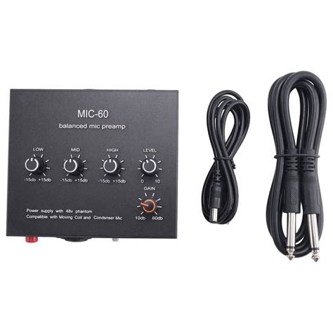 Mic 60 3 Band Equalizer Balanced Mic Preamp Microphone Preamplifier
