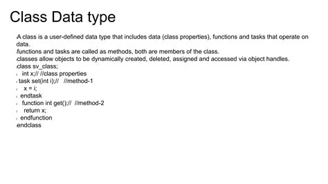 Sv Data Types And Sv Interface Usage In Uvm Ppt