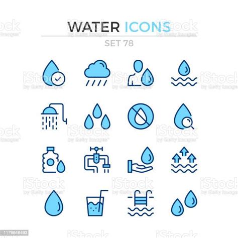 물 아이콘입니다 벡터 선 아이콘 세트입니다 프리미엄 품질 심플한 씬 라인 디자인 현대 개요 기호 컬렉션 픽토그램 아이콘에 대한 스톡 벡터 아트 및 기타 이미지 Istock
