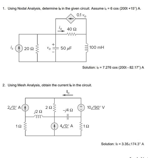 Solved Using Nodal Analysis Determine I Io In The Given Chegg