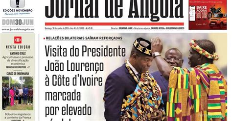 Capa Jornal De Angola De 2024 06 30