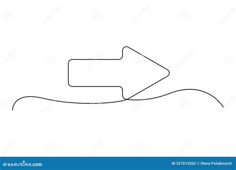 Curved Arrow Vector Black Outline Shape Simple Direction Symbol Minimalist Icon