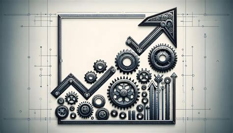 Border Frame With Gears And Upward Arrow For Growth Concept As A Sleek Border Frame Design