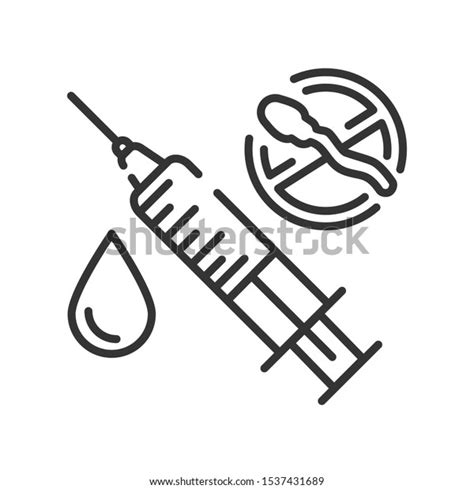 Contraception Method Injection Black Line Icon Stock Vector Royalty Free Shutterstock