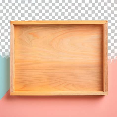 A Wooden Box With A Blue And Pink Background With A Checkered Pattern Premium AI Generated PSD