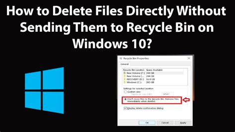 How To Delete Files Directly Without Sending Them To Recycle Bin On Windows 10 Youtube