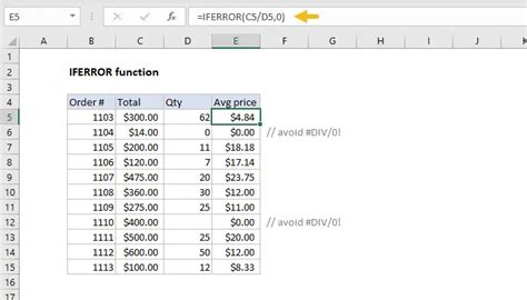 IFERROR Function In Excel Healthy Food Near Me