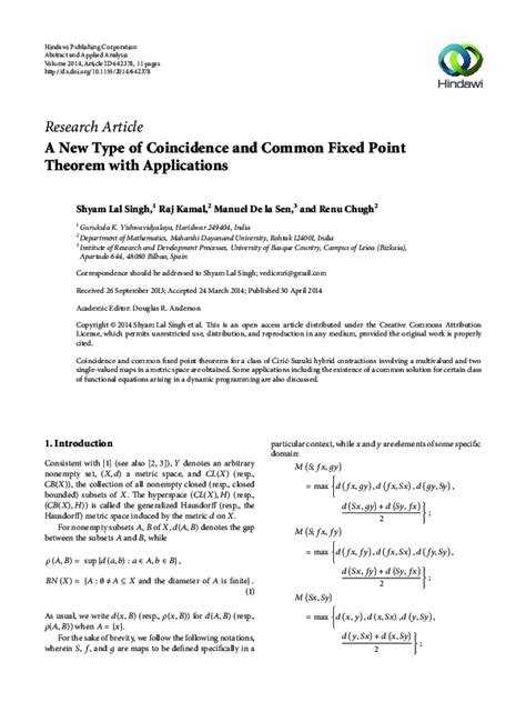 Pdf A New Type Of Coincidence And Common Fixed Point Theorem With