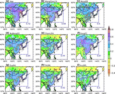 Spatial Patterns Of Correlation Coefficients Between Slp Based Eawm