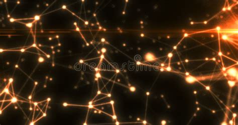 Abstract Yellow Orange Energy Lines Plexus Triangles Magical Bright Glowing Stock Illustration ...