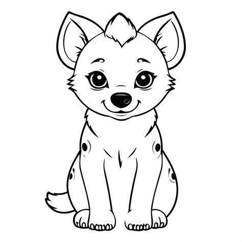 Ilustración Vectorial De Un Lindo Dibujo De Hiena Para Niños Pequeños