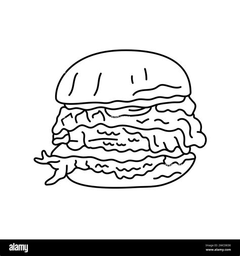 Hamburger Color Element Cartoon Street Food Isolated Vector Illustration Stock Vector Image