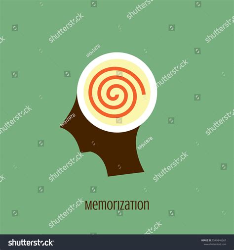 Memorization Icon Concept Drawing Human Brain Vector De Stock Libre