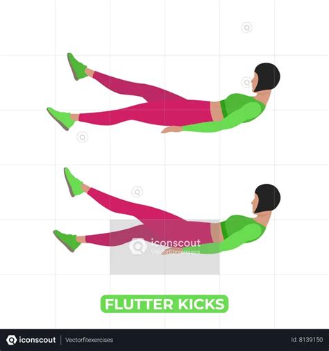 Best Woman Doing Flutter Kicks Illustration Download In Png And Vector Format