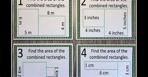 area of combined rectangles task cards fern smith s classroom ideas