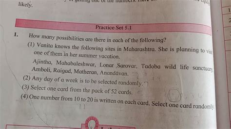 Practice Set How Many Possibilities Are There In Each Of The Follo