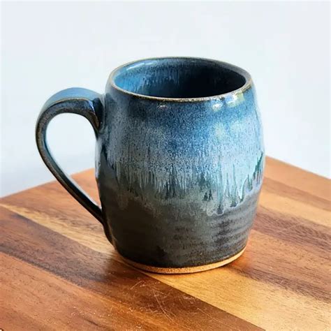 Glazed Ceramic Barrel Mug Dock 6 Pottery Made In The Usa