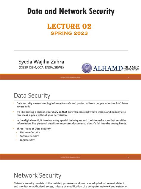 Lec 2 Introduction To Data And Network Security Pdf Antivirus