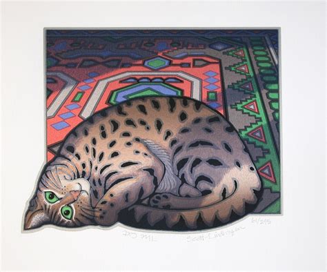 The Cat Original Handprinted Serigraph Signed And Numbered By Scott