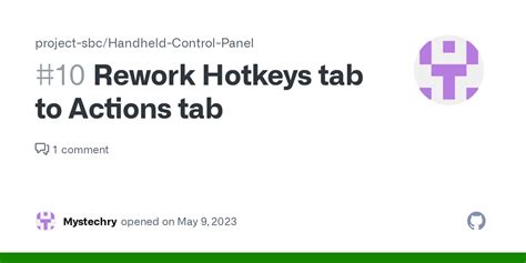 Rework Hotkeys Tab To Actions Tab · Issue 10 · Project Sbc Handheld Control Panel · Github