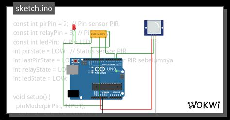 RELAY DAN PIR Wokwi ESP STM Arduino Simulator