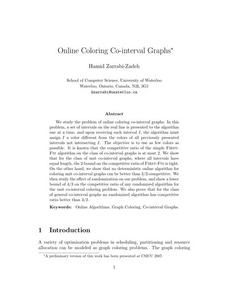 pdf online coloring co interval graphs