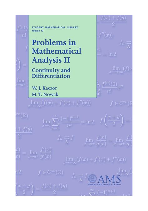 Front Cover For Problems In Mathematical Analysis Ii