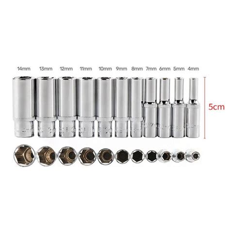11pc 1 4 Socket Set Adapter Long Sockets 4 14mm De Grandado