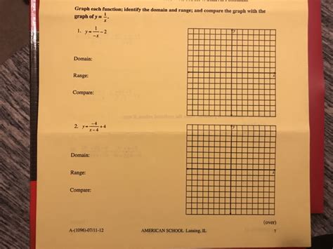 Solved Graph Each Function Identify The Domain And Range