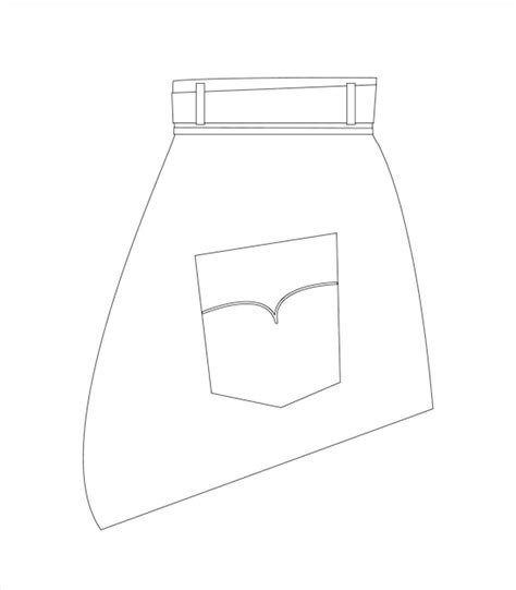 주머니가 있는 청바지 윤곽선 그리기 벡터 프리미엄 벡터