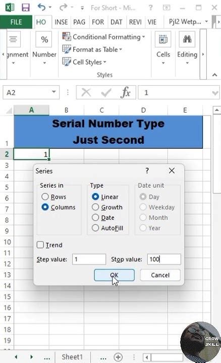 Exceltrick Serial Number Type Just Second Excelshorts Excelshortcuts Youtube