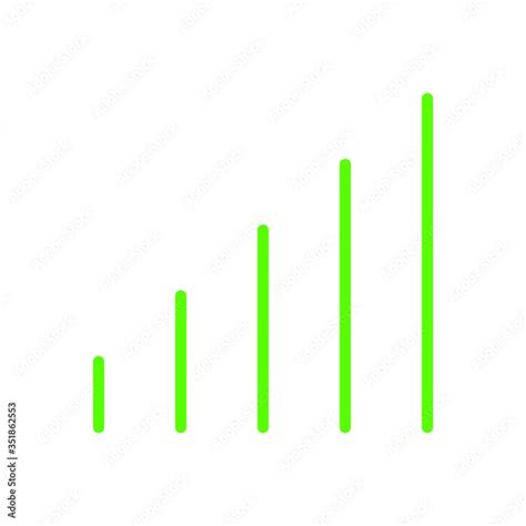 Green Line Graph Symbol For Icon Simple Line Bar Chart Icon Signal For Data Ux Ui Website Or