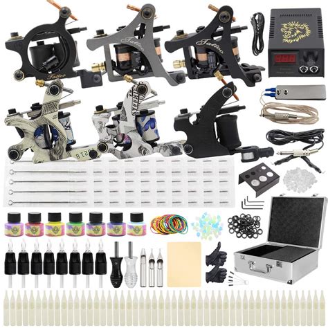 Complete Tattoo Kit Yuelong Tattoo Gun Kits Coils 6