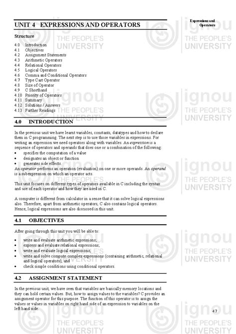 expressions and operators expressions and unit 4 expressions and