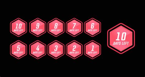 Number Days Left Countdown In Pink Hexagon Modern Technology Style